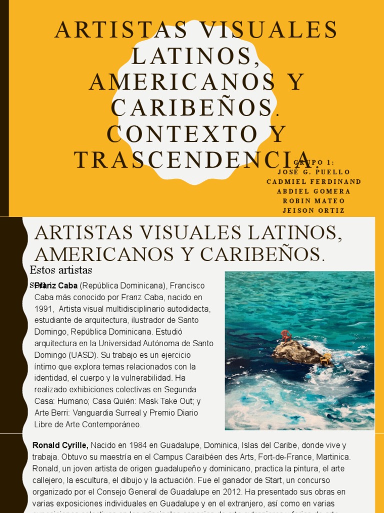 Artistas Visuales Latinos, Americanos y Caribeños | PDF | Ciencias ...