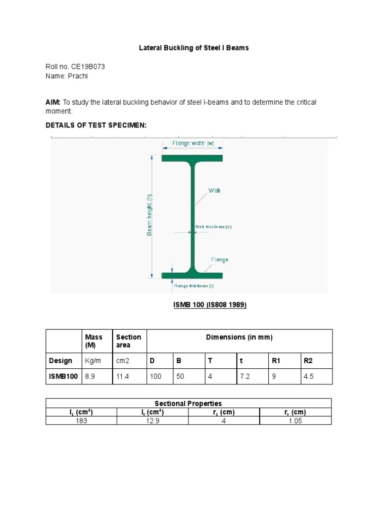 CE19B073 - Steel 5 | PDF | Buckling | Beam (Structure)