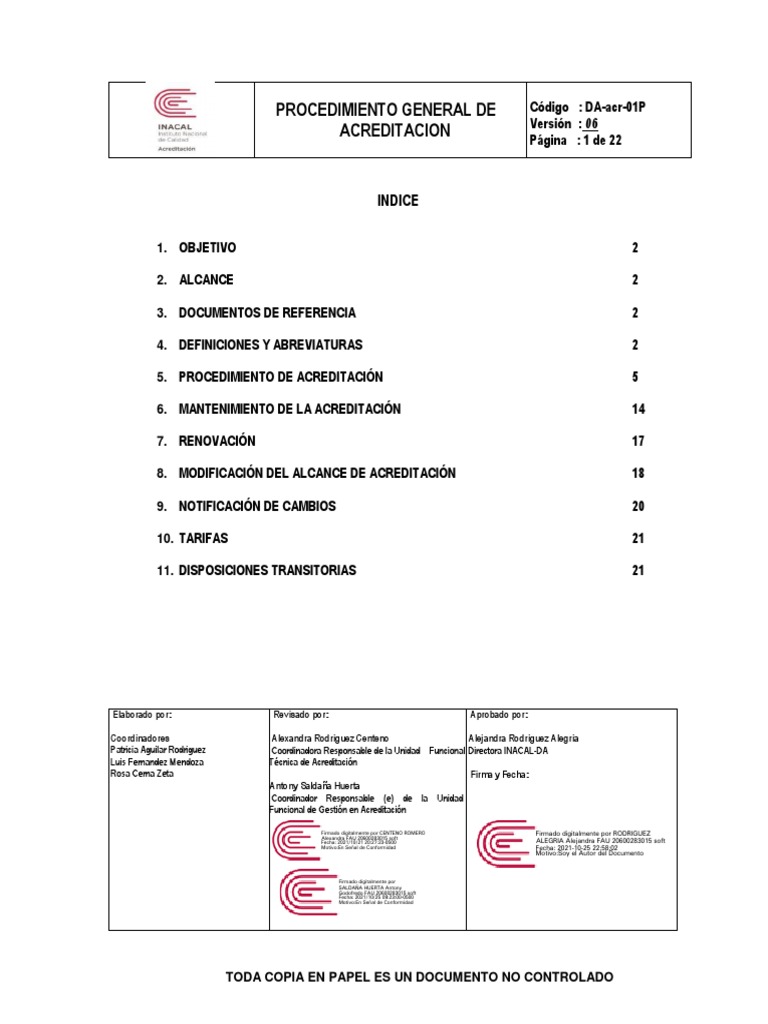 DOCUMENTOS GENERALES - 1.DA-Acr-01P V06. Procedimiento General de Acreditación (2021!10!25 ...