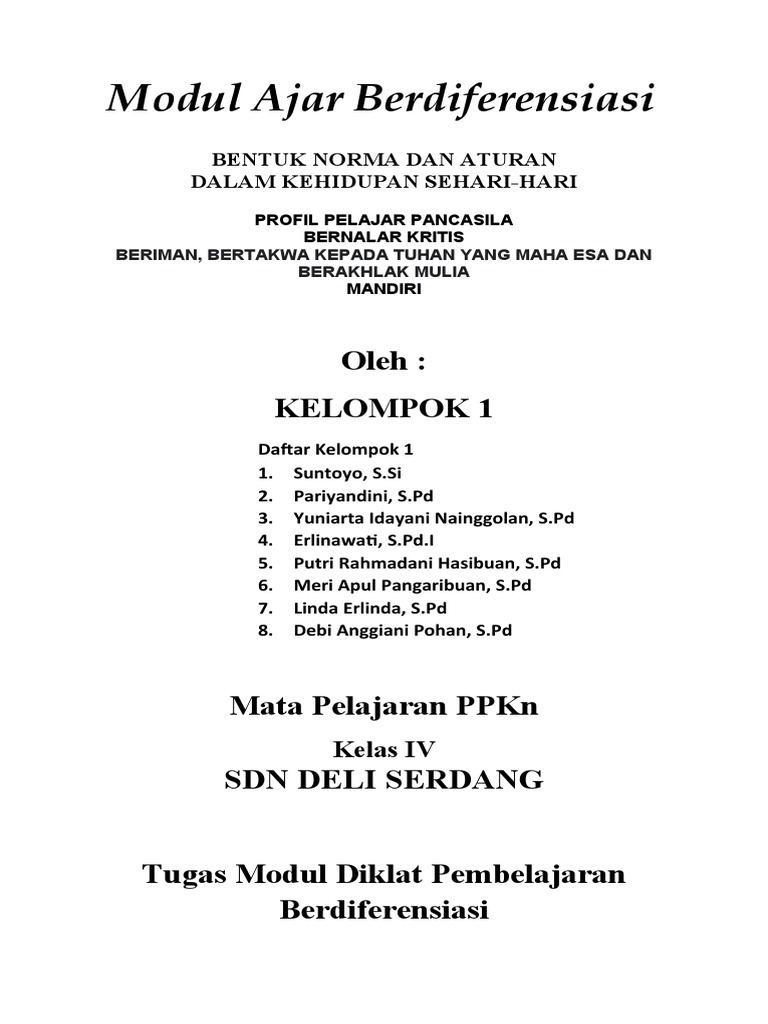 Modul Ajar PPKN Bab 2 Kelas 4 Untuk Tugas Ok | PDF | Karier ...