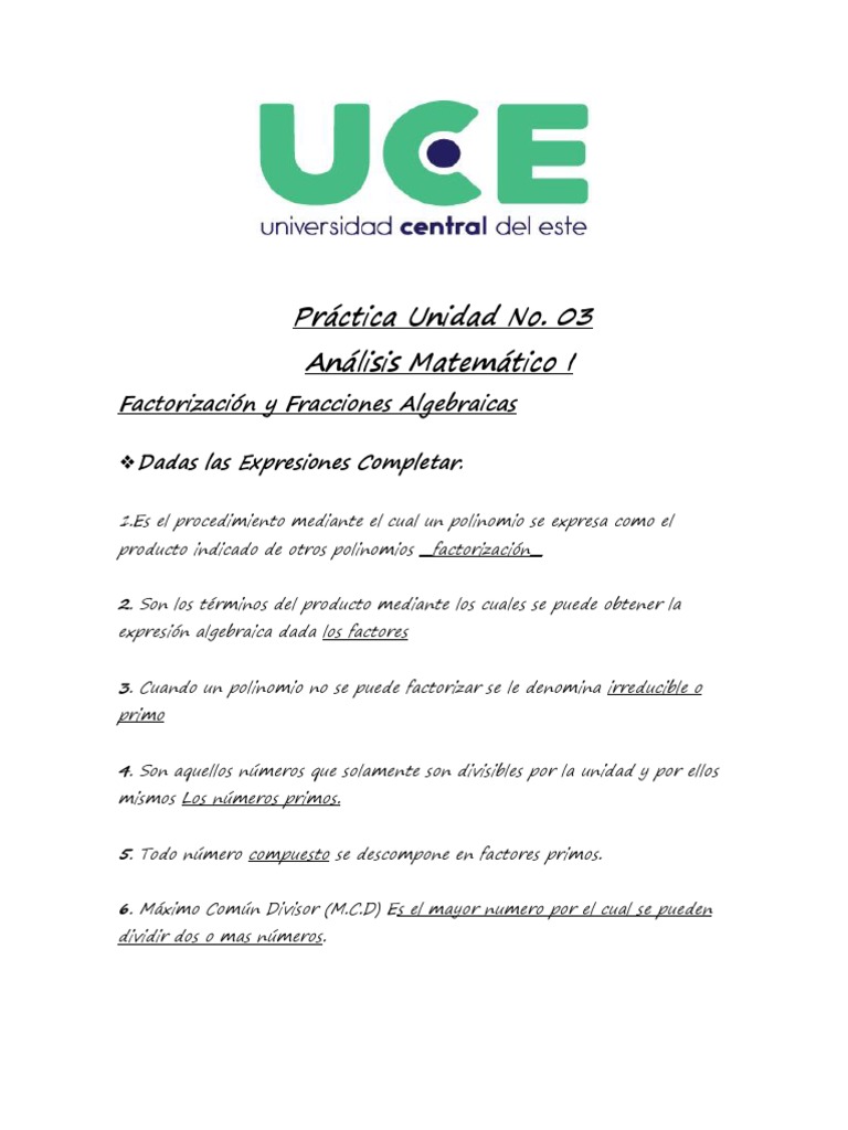 Pract 3 | Descargar gratis PDF | Número primo | Factorización