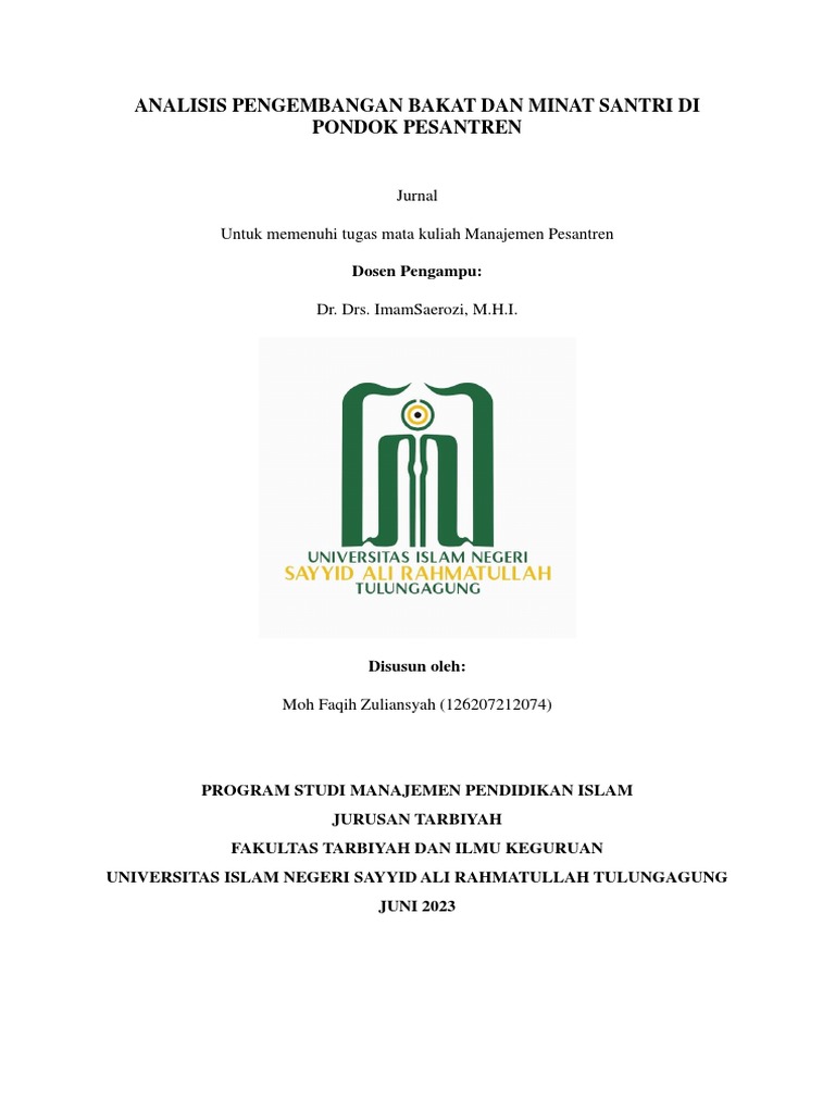 Jurnal Manajemen Pesantren | PDF | Indonesia