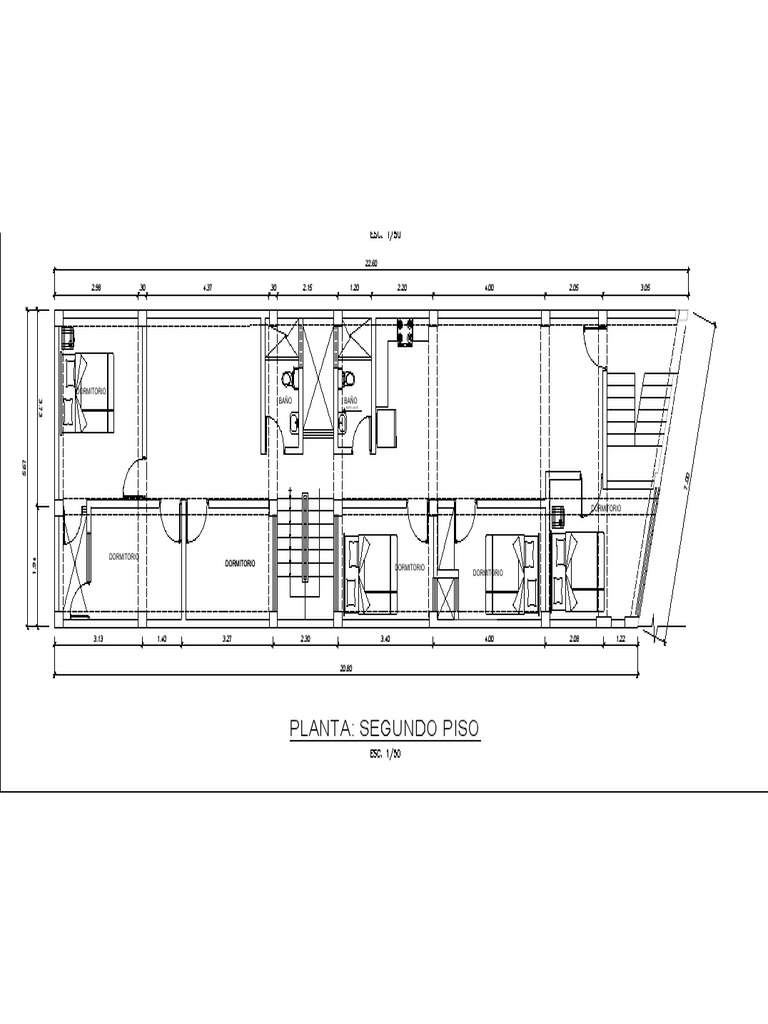 Plano Segundo Piso: Dormitorios y Baño | PDF