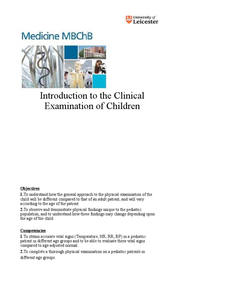 Paediatrics Updated General Exam in Paediatrics | PDF | Physical ...