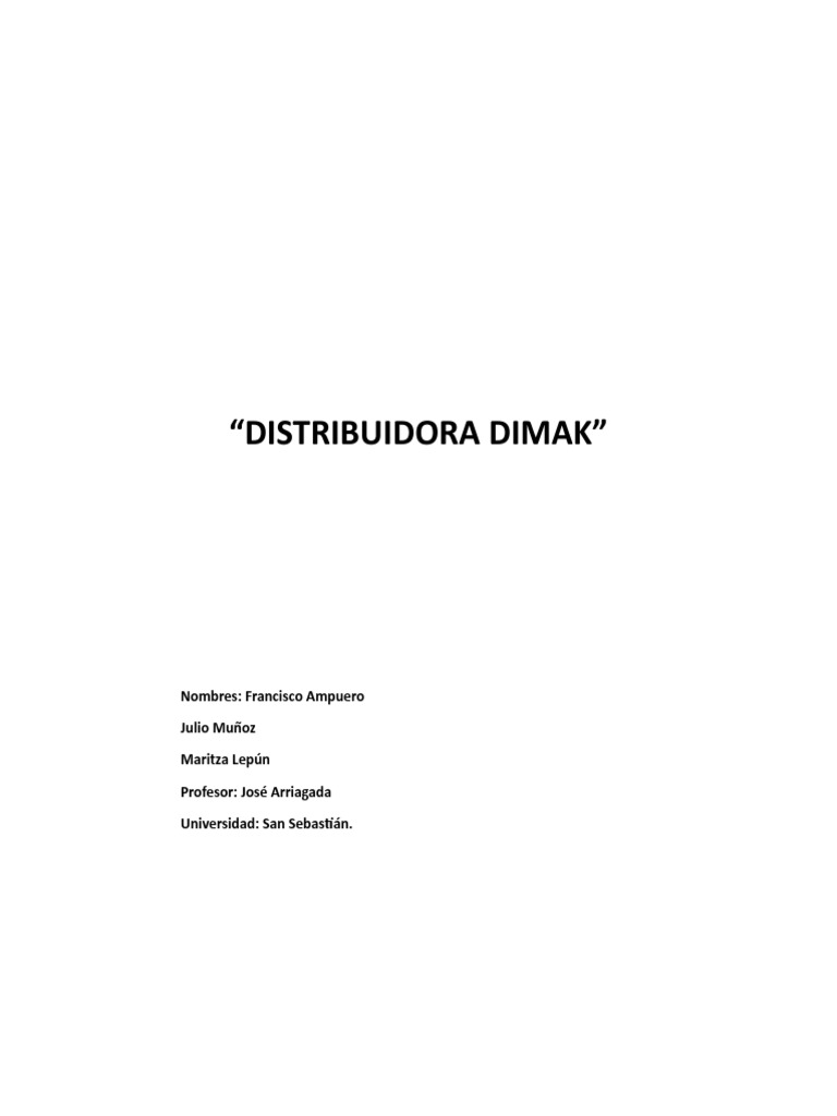 Dimak 1.0 | PDF | Marketing | Logística