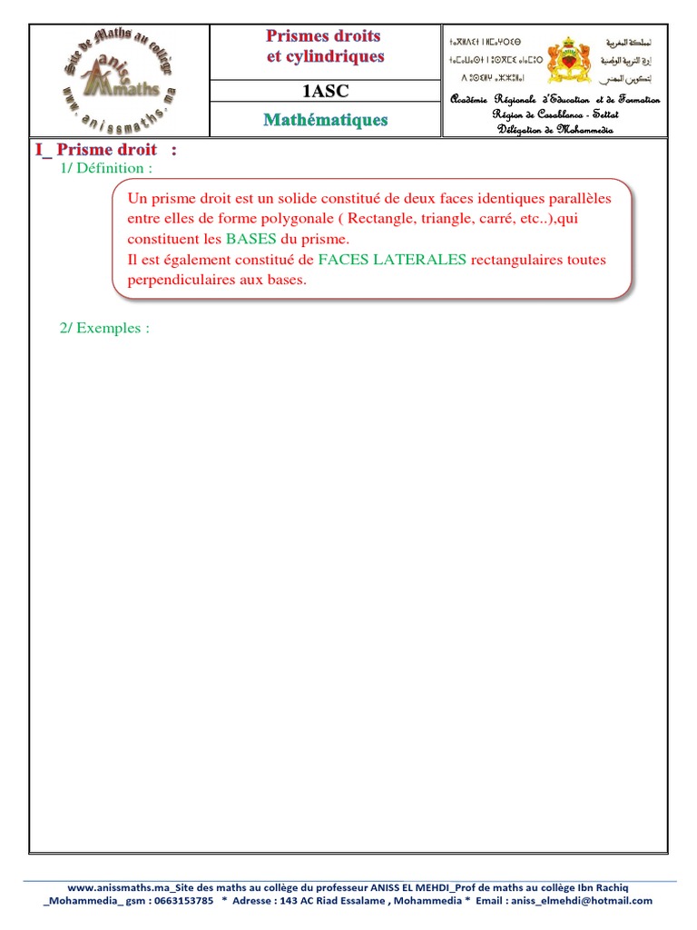 devoir maths 1AC | PDF
