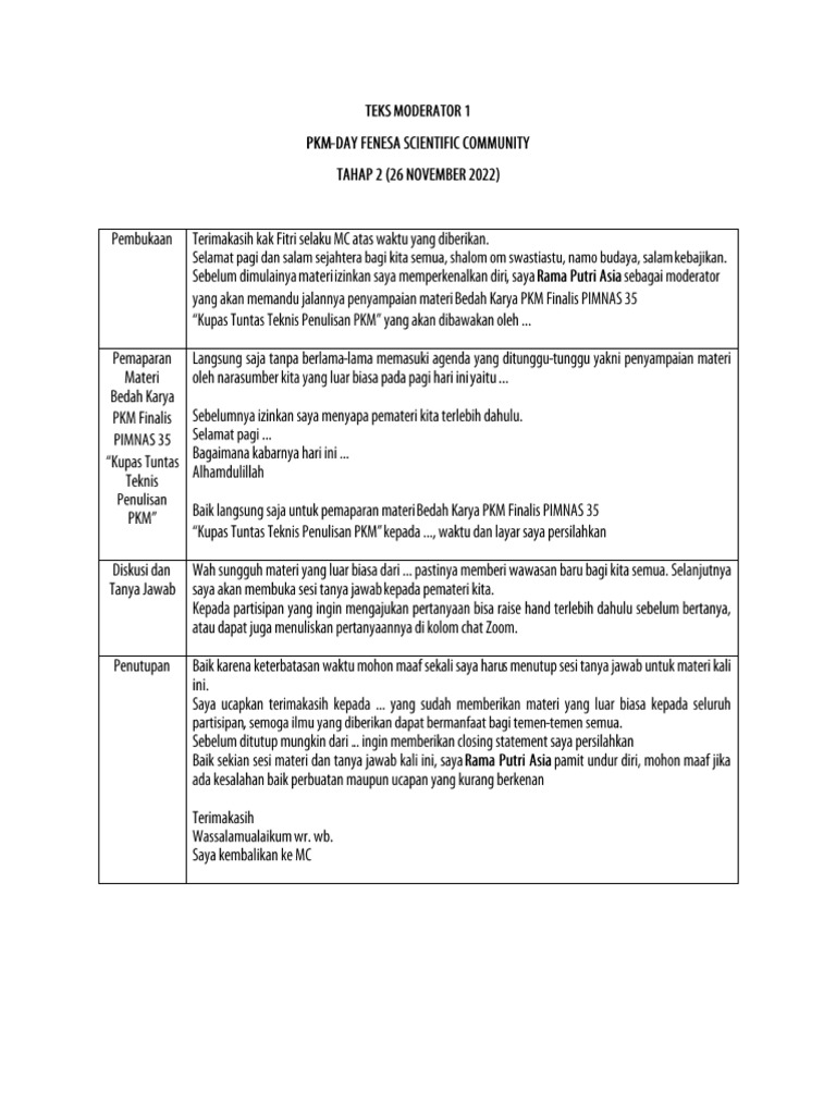 Tahap 2 (Teks Moderator) | PDF