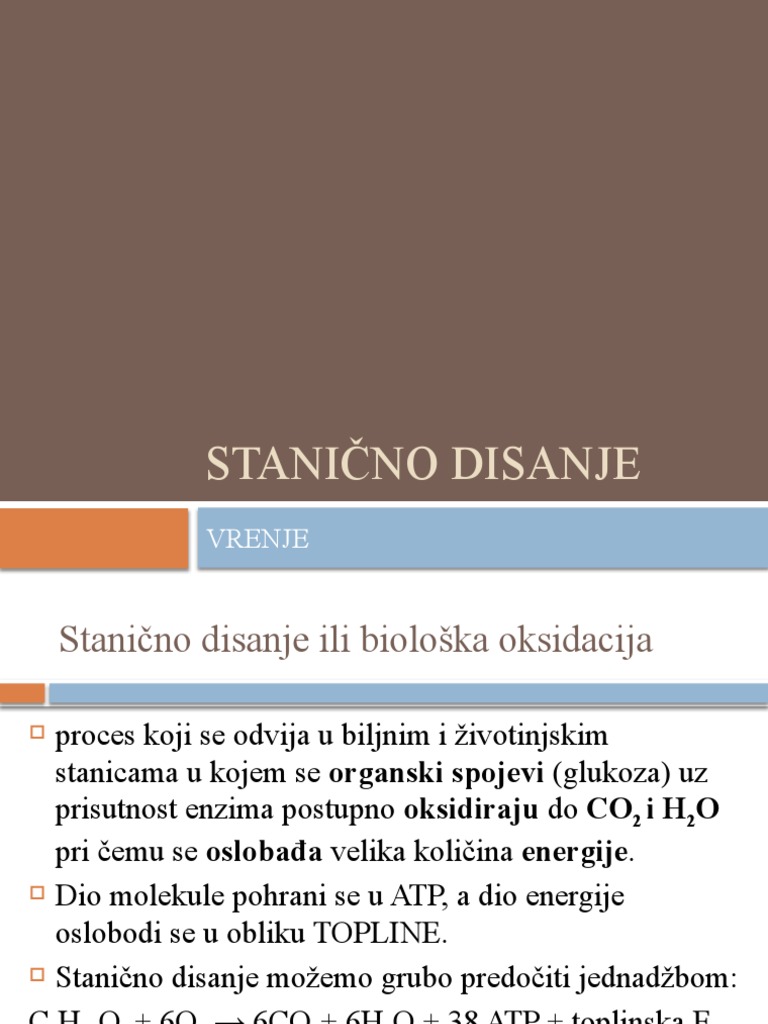 Stanično Disanje I Vrenje | PDF