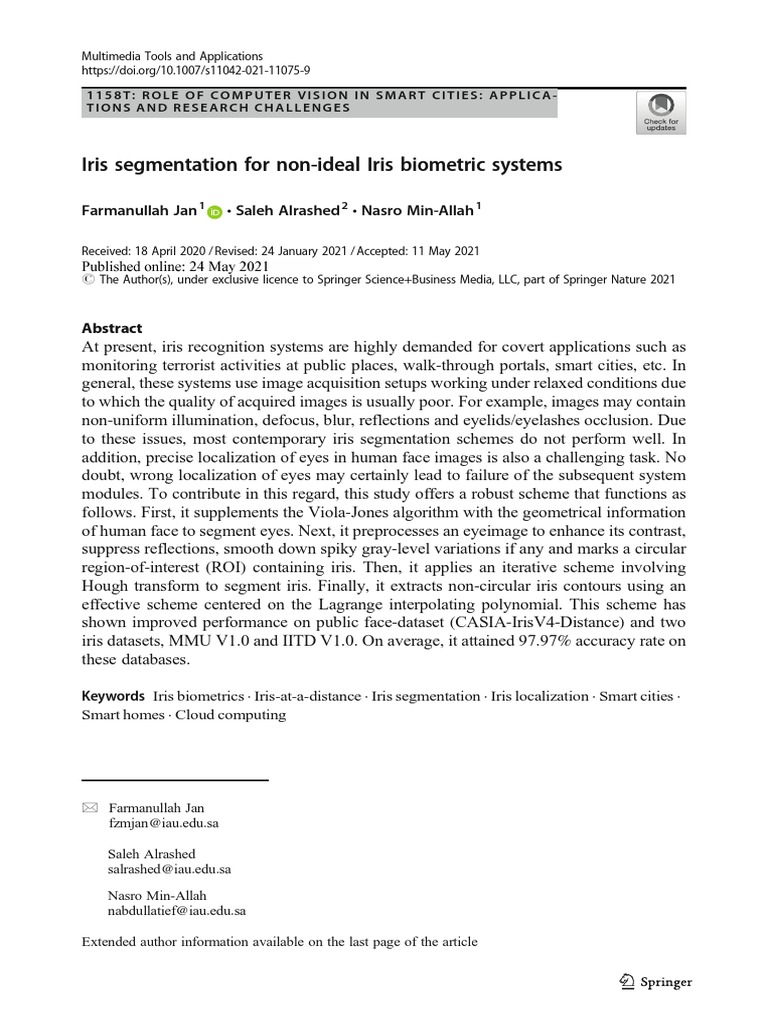 Iris Segmentation | PDF