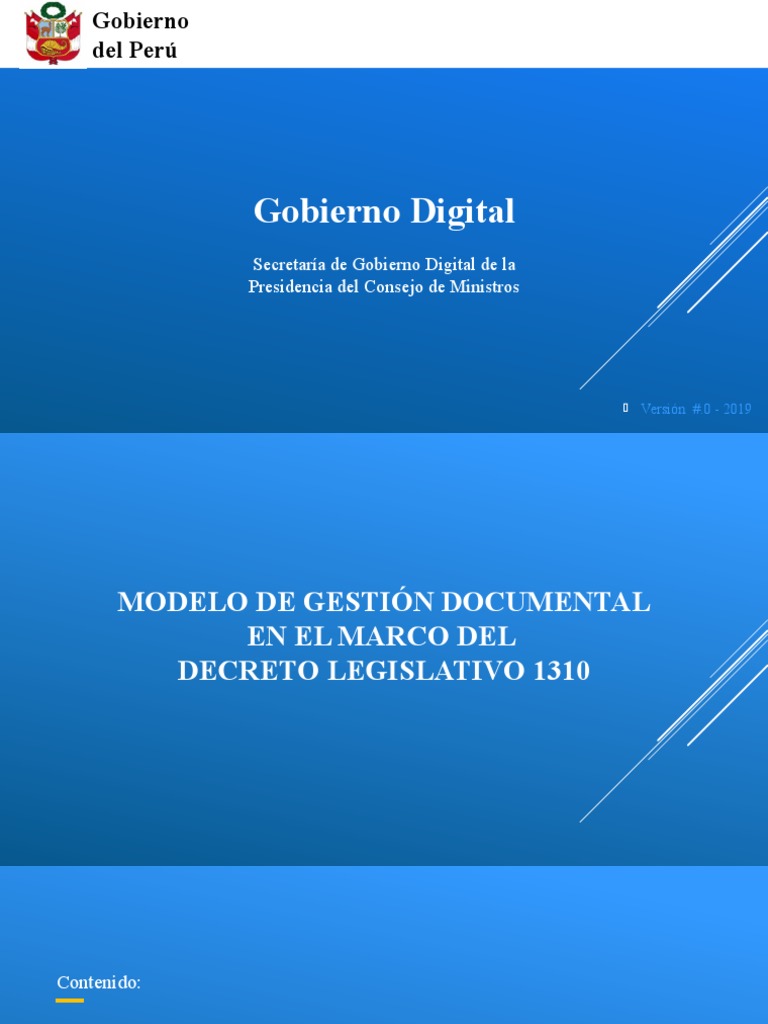 SEGDI_ppt_MGD_y_DL1310---31012019 | PDF | Gestión de registros | Gobierno E