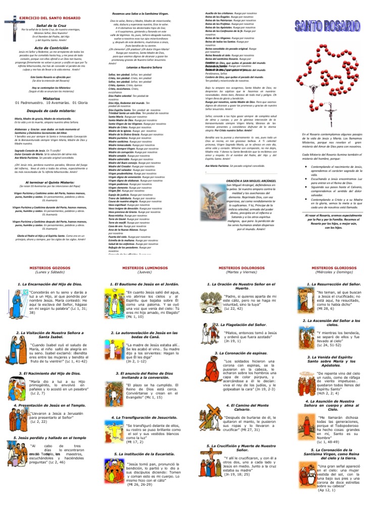 Santo Rosario para Imprimir | Descargar gratis PDF | María, madre de Jesús | Rosario