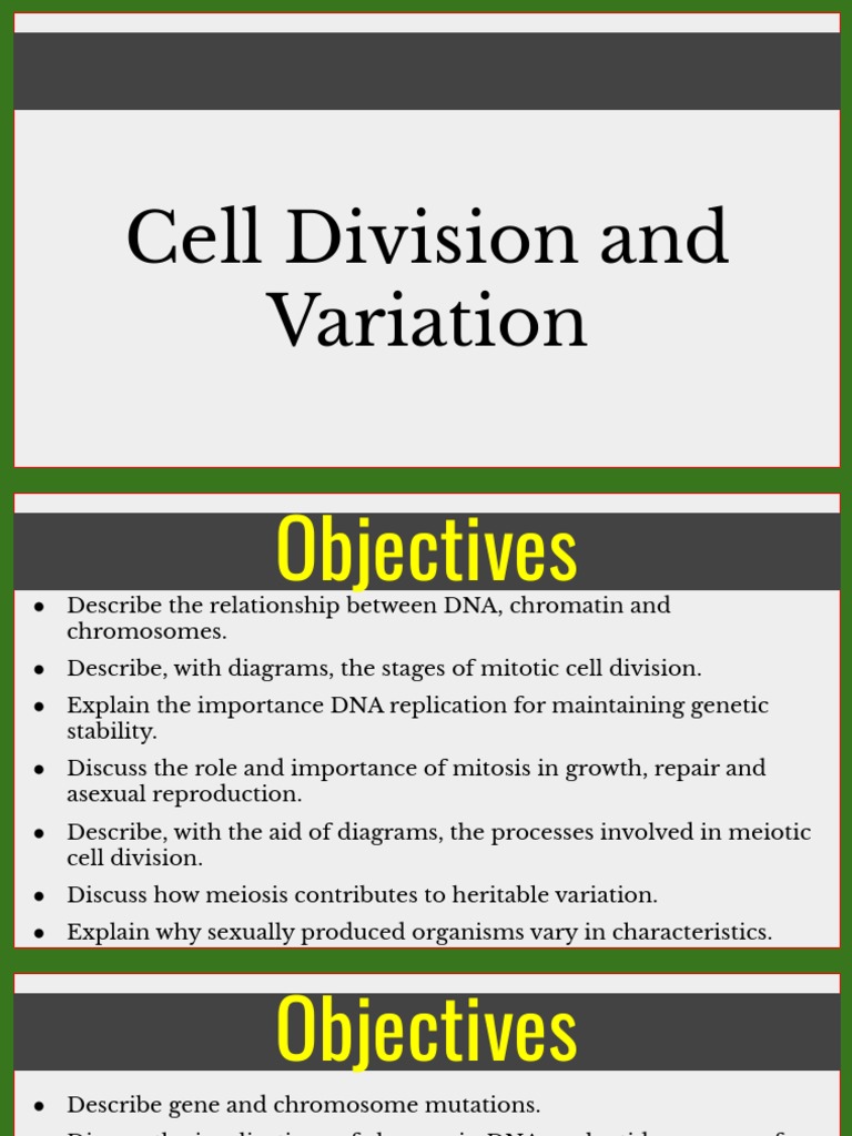 Module 2 - Cell Division and Variation | PDF | Meiosis | Mitosis
