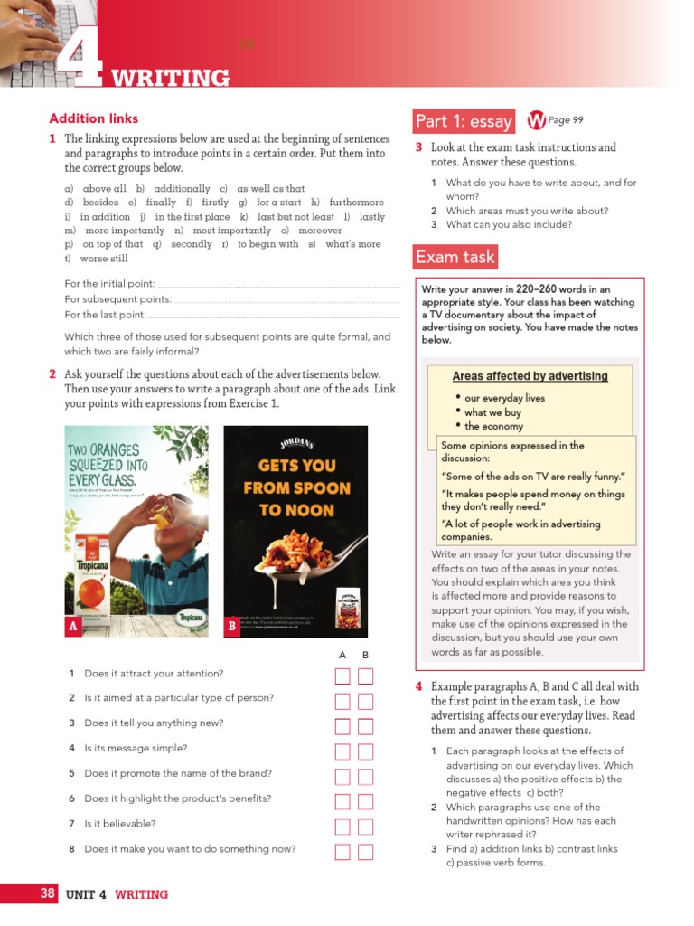 C1 WR+SP Unit 4 | PDF | Advertising | Essays