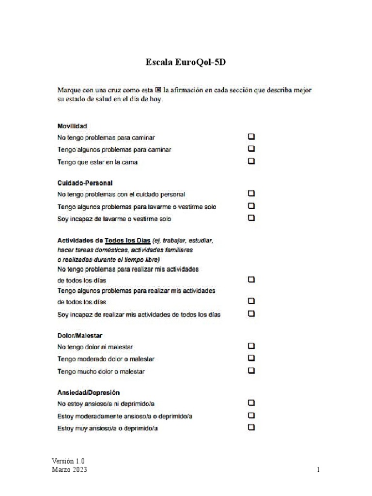 Escala EuroQol | PDF