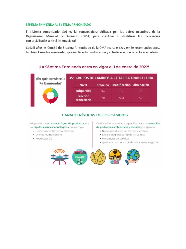 Séptima Enmienda Al Sistema Armonizado | PDF