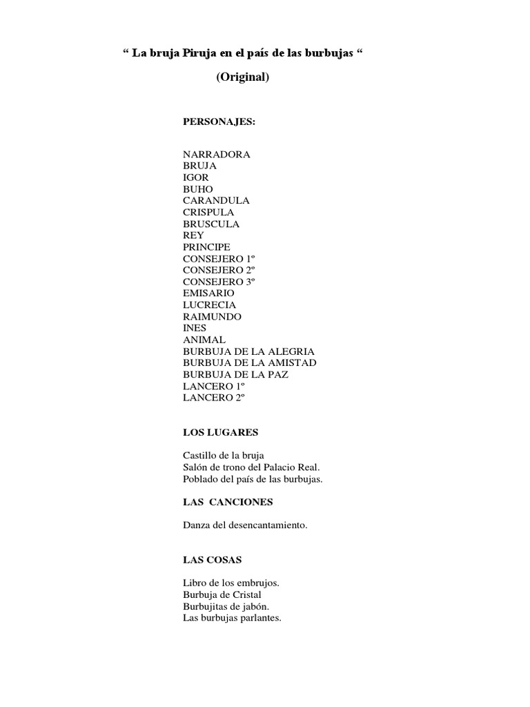Texto Bruja Piruja | PDF