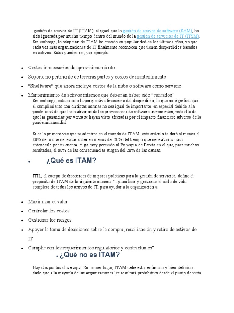 Gestión de Activos de IT (Itam de Invigate) | PDF