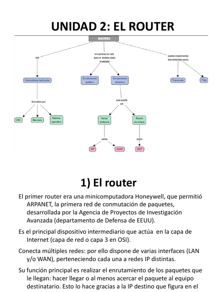 UNIDAD 2 El Router | PDF | Enrutador (Computación) | Dirección IP