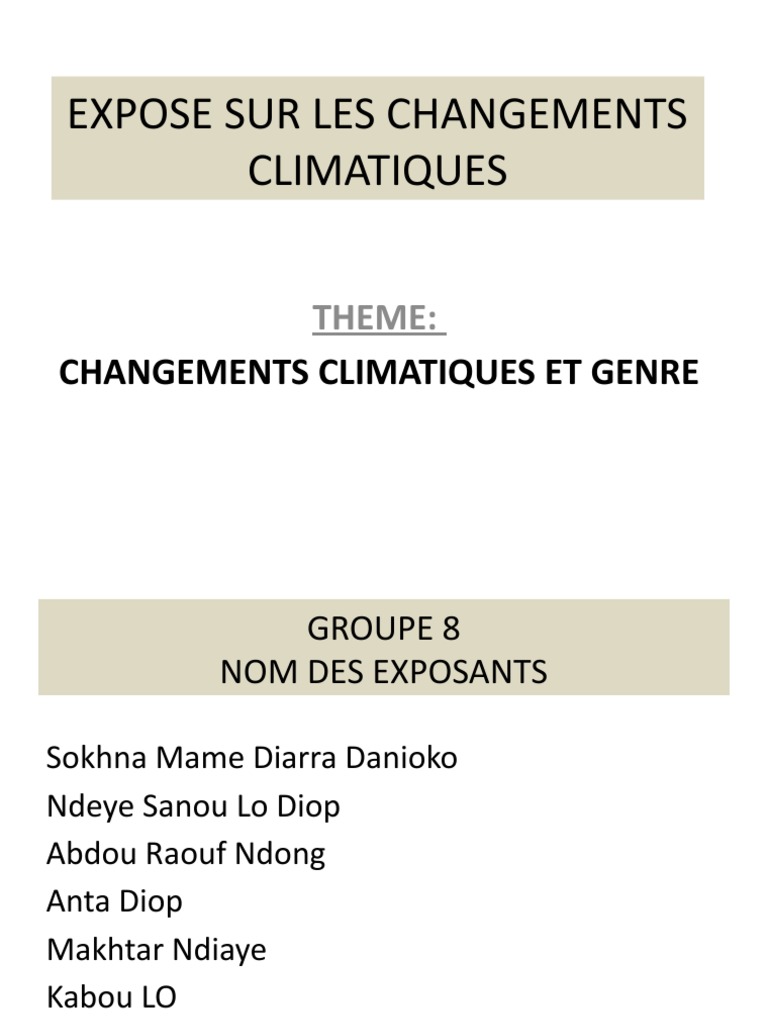CC Et GENRE | PDF | Changement climatique | Environnement naturel