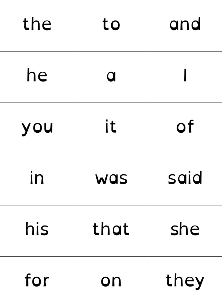 Sight Words Flash Cards - Dyslexic Font | PDF