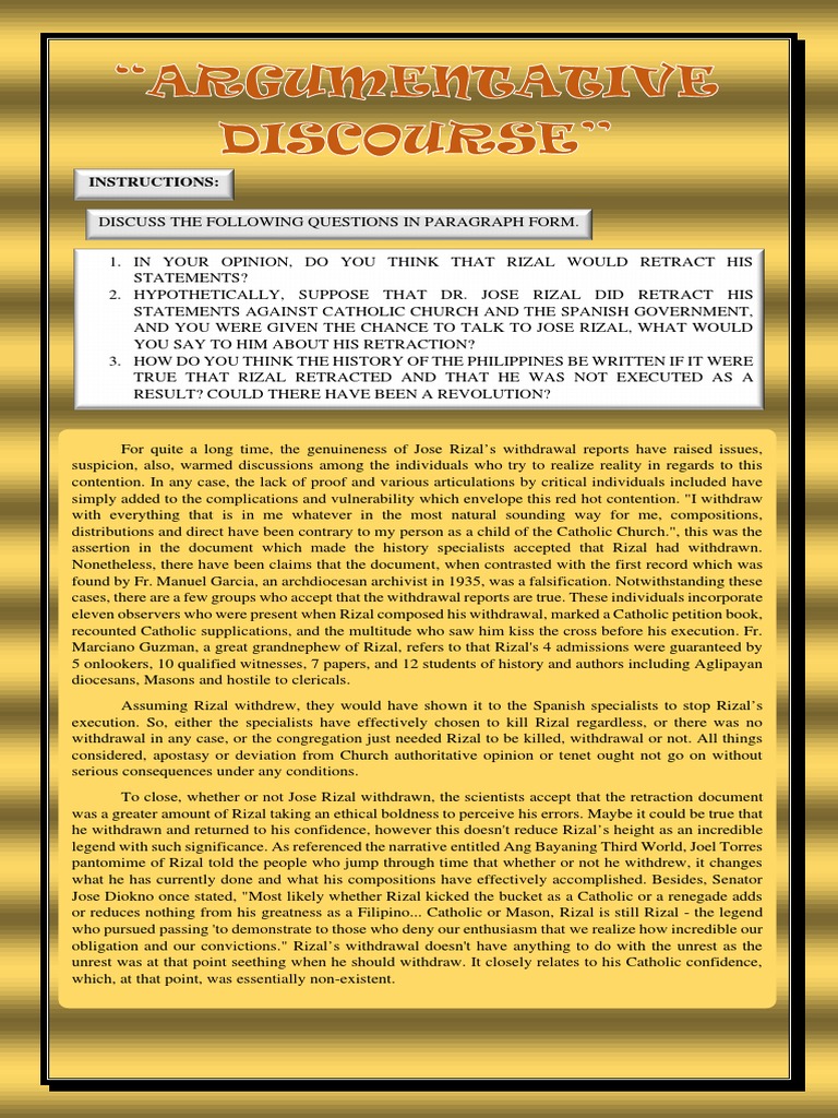 Argumentative Discourse | PDF | Religion & Spirituality