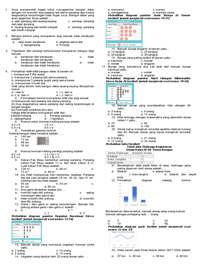 Soal MTK Kelas 4 | PDF