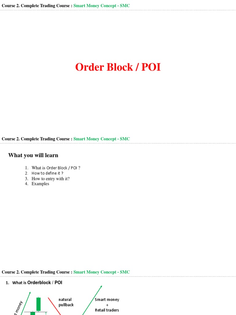 Order Block or POI | PDF | Trade | Financial Markets