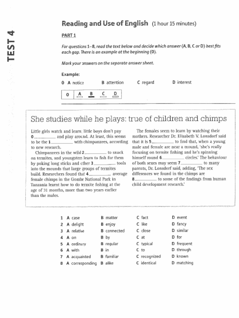 Oxf Fce Test 4 1 Pdf