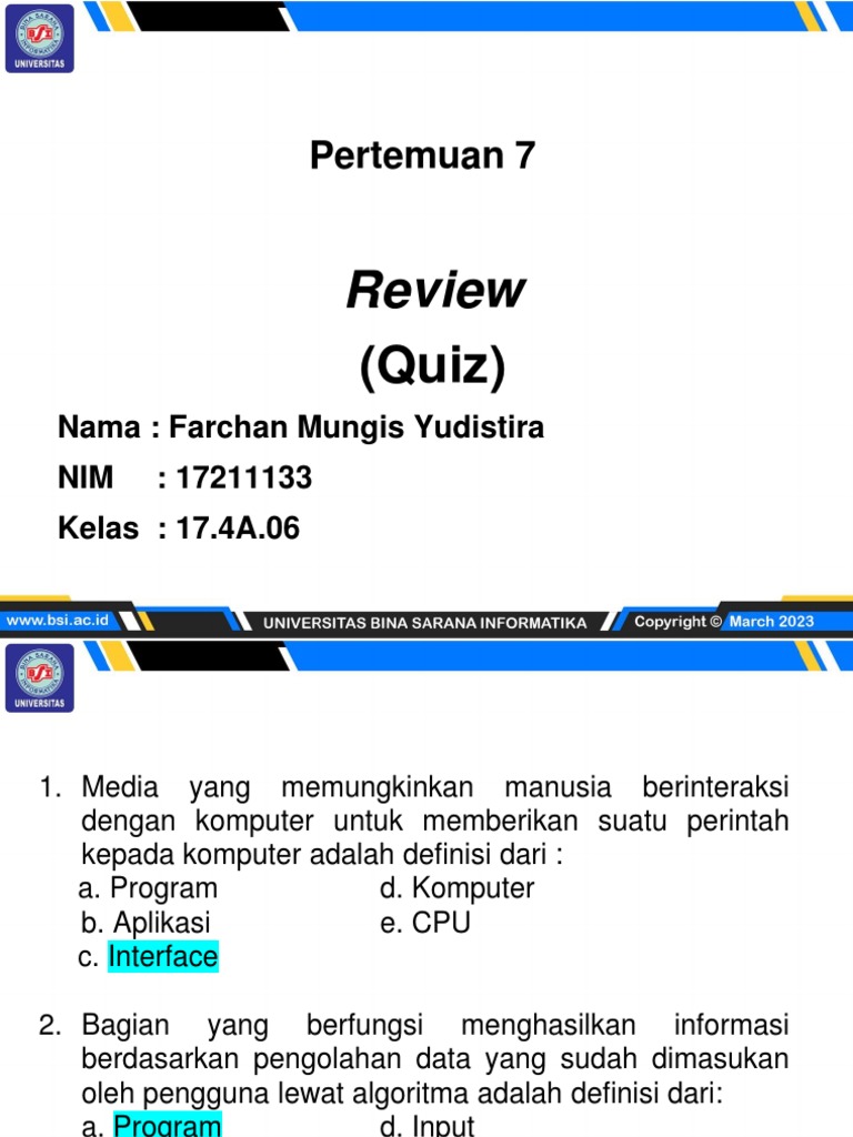 Quiz Pertemuan7 | PDF