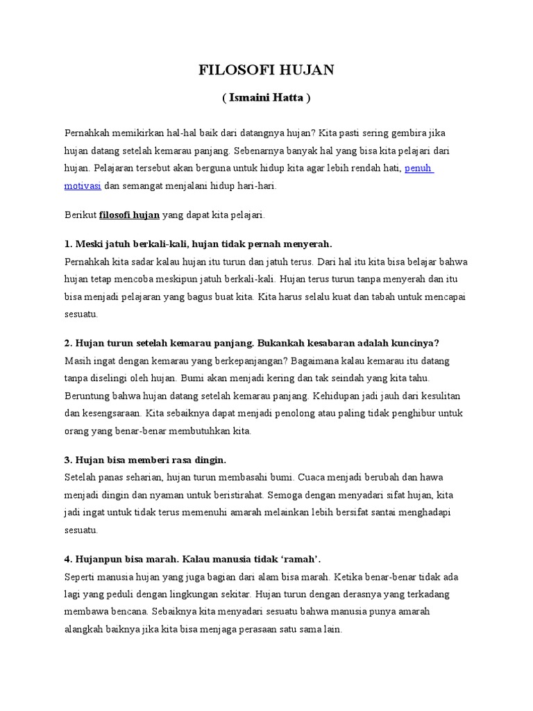 Filosofi Hujan | PDF | Pengembangan Diri