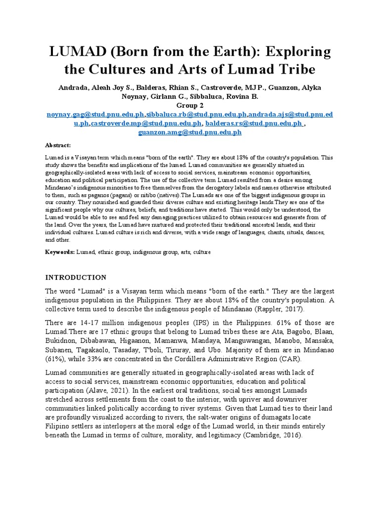 LUMAD (Born From The Earth) Exploring The Cultures and Arts of Lumad ...