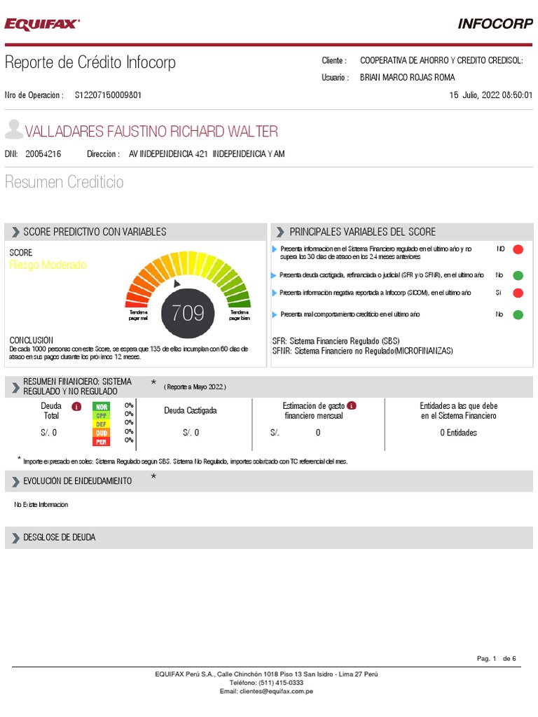 Reporte Equifax | PDF