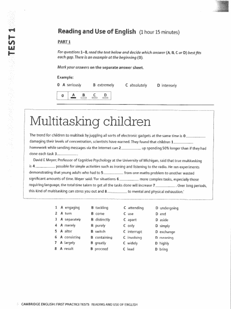 Oxf FCE Test 1-1 | PDF