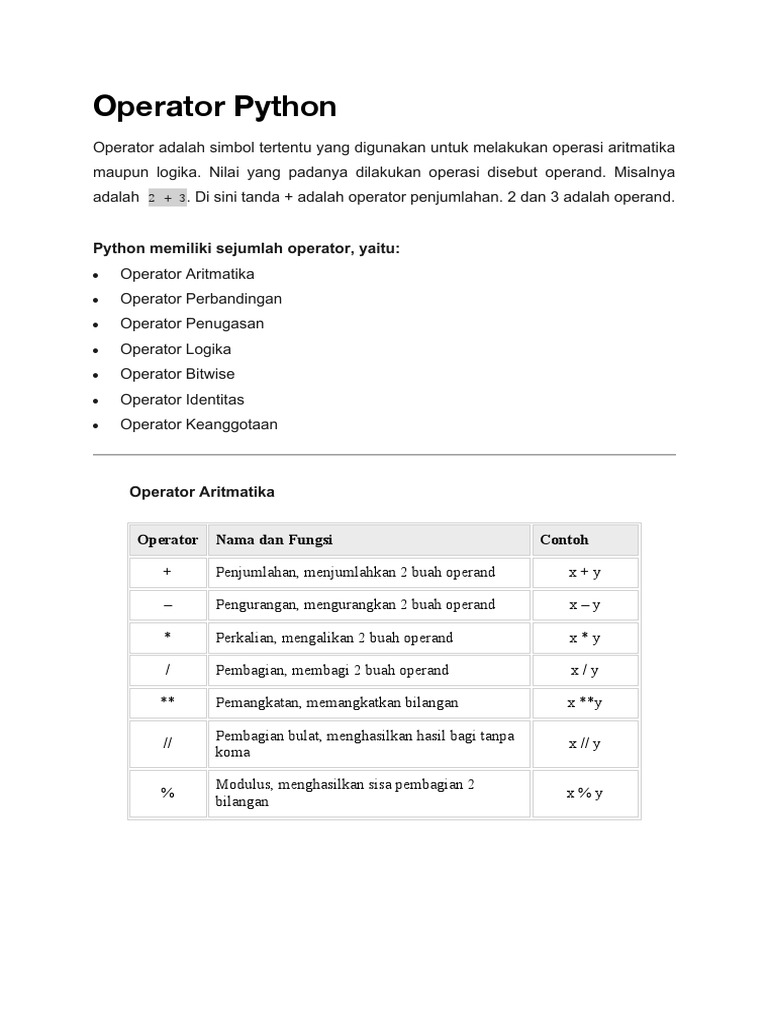 Operator Python Pdf