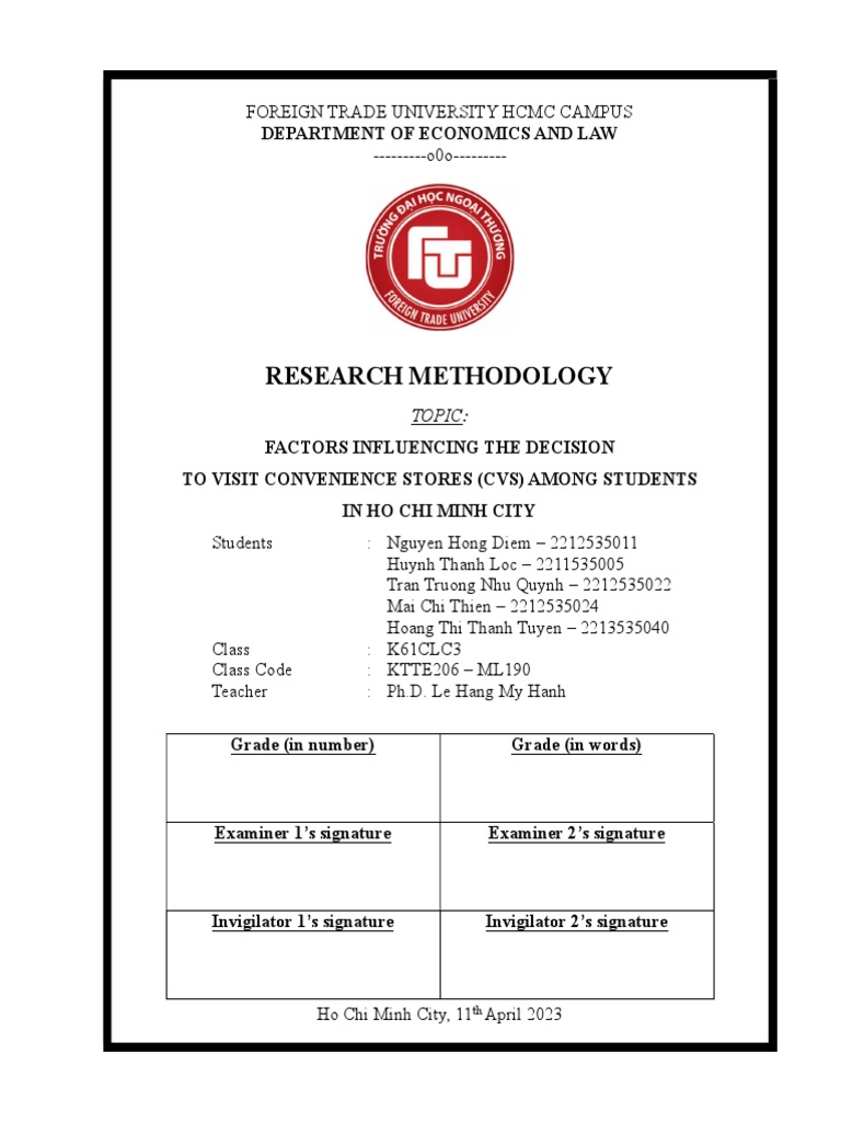 Draft | PDF | Retail | Survey Methodology