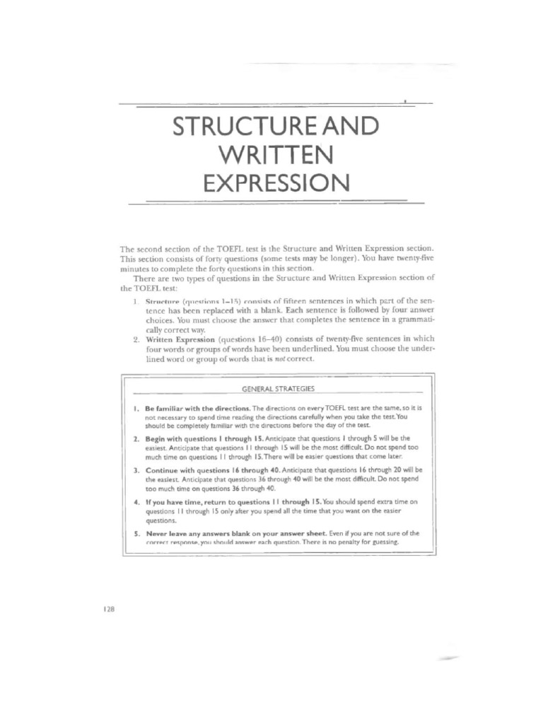TOEFL Structure and Written Expression - Compressed | PDF
