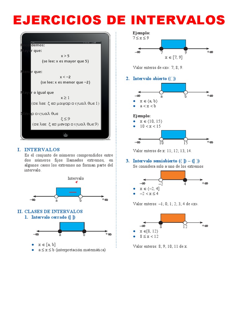 Ejercicios de Intervalos | PDF