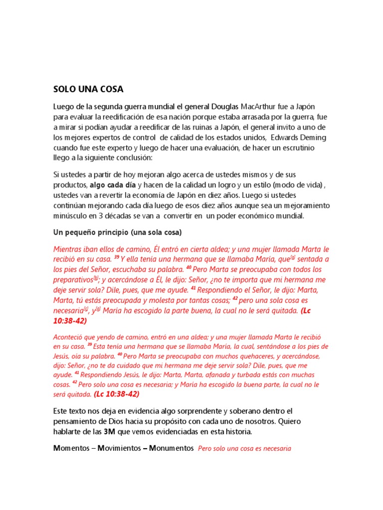 Solo Una Cosa | PDF