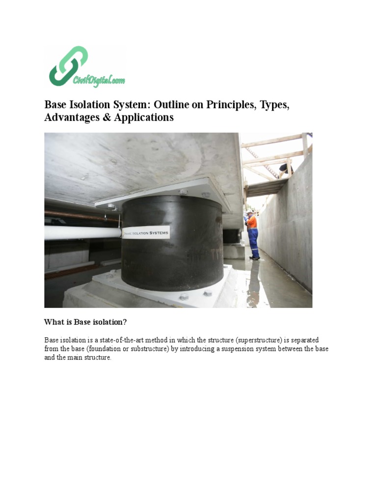 Base Isolation System | PDF | Bearing (Mechanical) | Earthquake Engineering