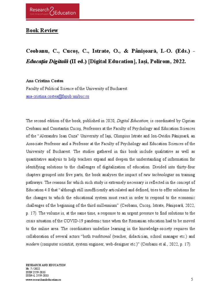 Ceobanu C Cucos C Istrate O Panisoara I-O Eds - Ed | PDF