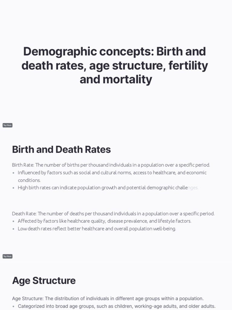 Demographic Concepts - Birth and Death Rates, Age Structure, Fertility ...