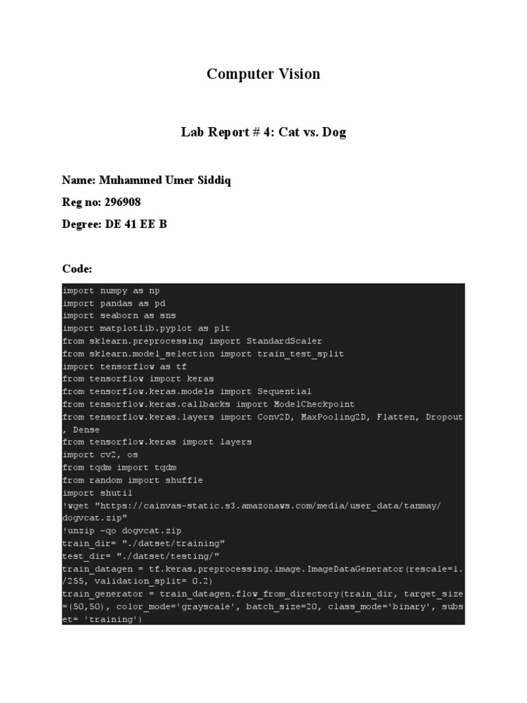 CV Lab 4 Muhammad Umer Siddiq | PDF | Computing | Computer Programming