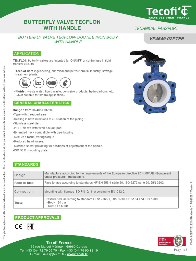 Tecofi Valve | PDF | Valve | Pipe (Fluid Conveyance)