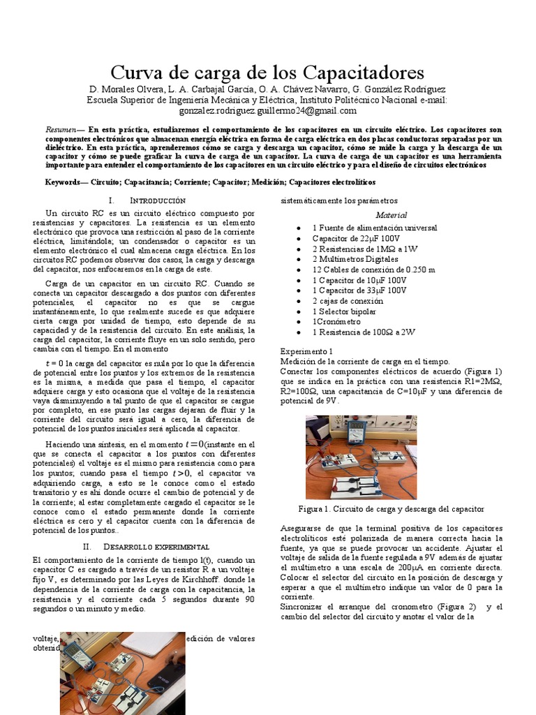 Curva de Un Capacitor | PDF | Condensador | Capacidad
