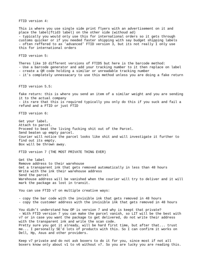 Extra Private FTID Versions | PDF