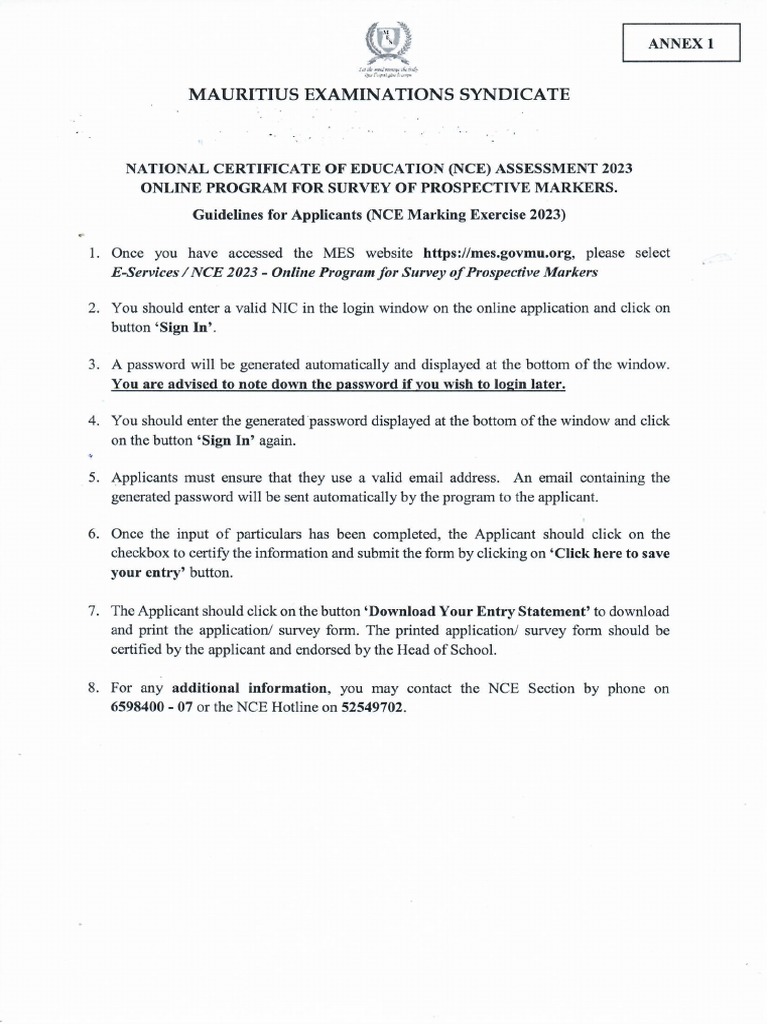 Annex 1 Guidelines For Applicants Pdf