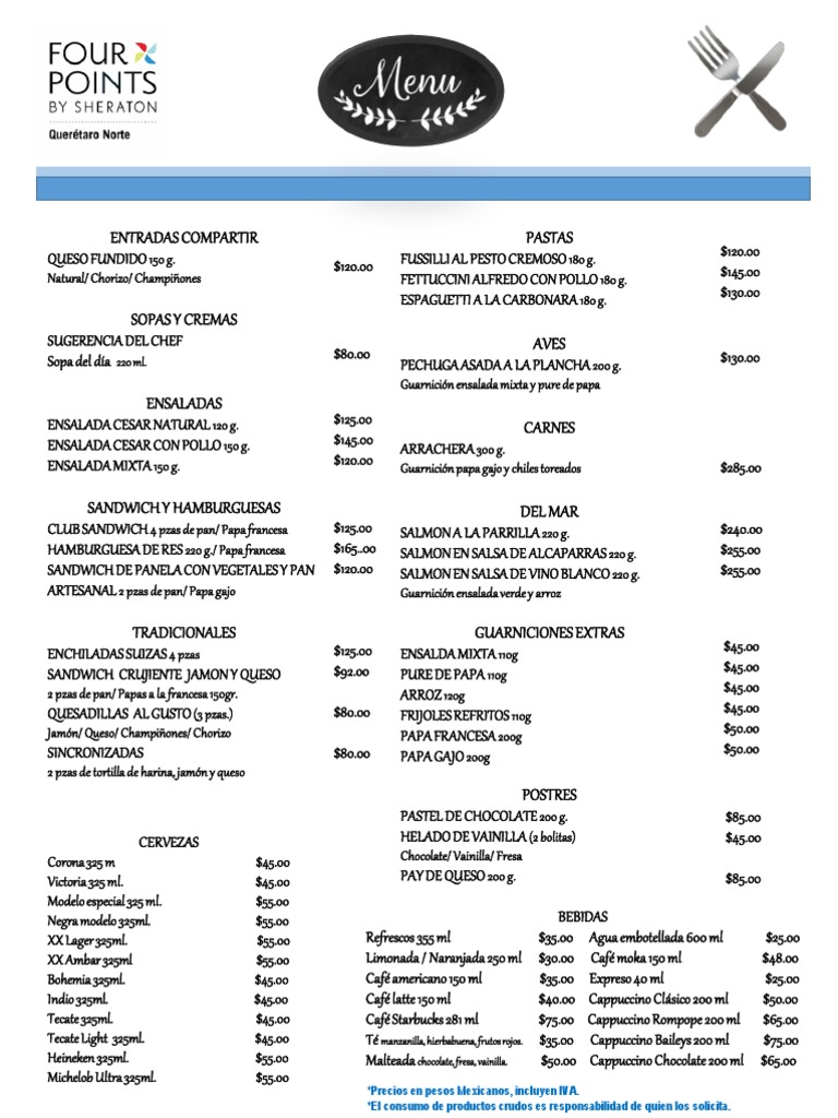 Carta Restaurante Comidas y Cenas | PDF | Alimentos | Cocina