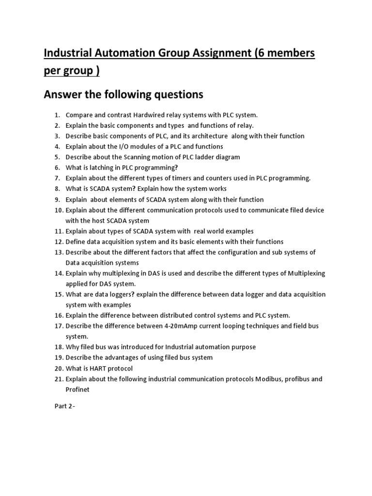 Industrial Automation Group Assignment | PDF | Programmable Logic ...