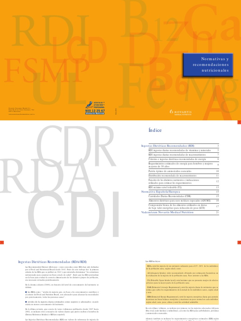 Normativas y Recomendaciones Nutricionales: Novartis Consumer Health S ...