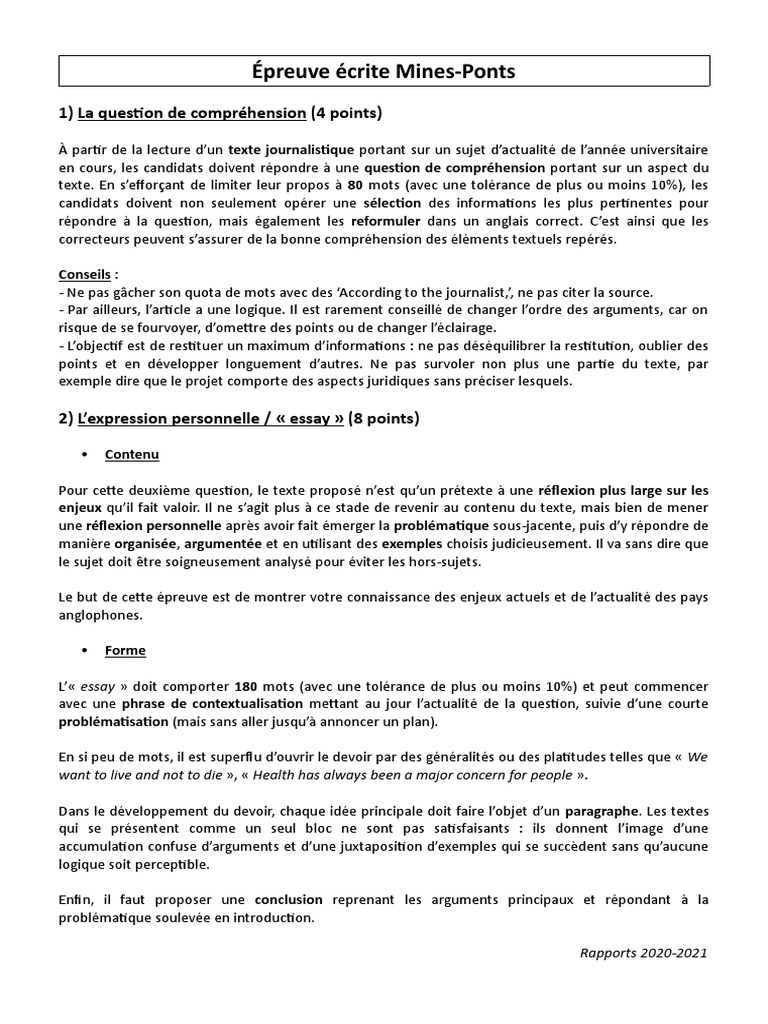 Methode Mines Ponts | PDF